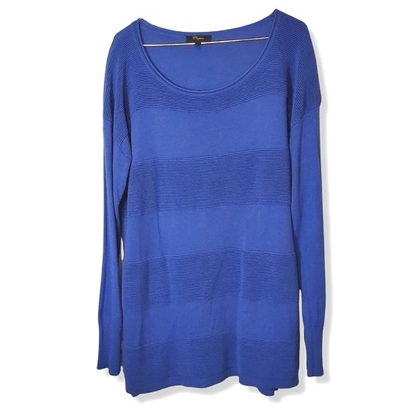 Cupio | Sweaters | Cupio Womens Royal Blue Ribbed Texture Tonalstripe ...